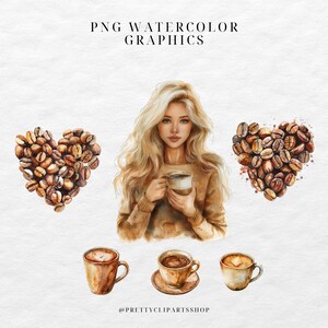 Watercolor Coffee Lover Clipart, Coffee Drinks Clip Art, Barista ...