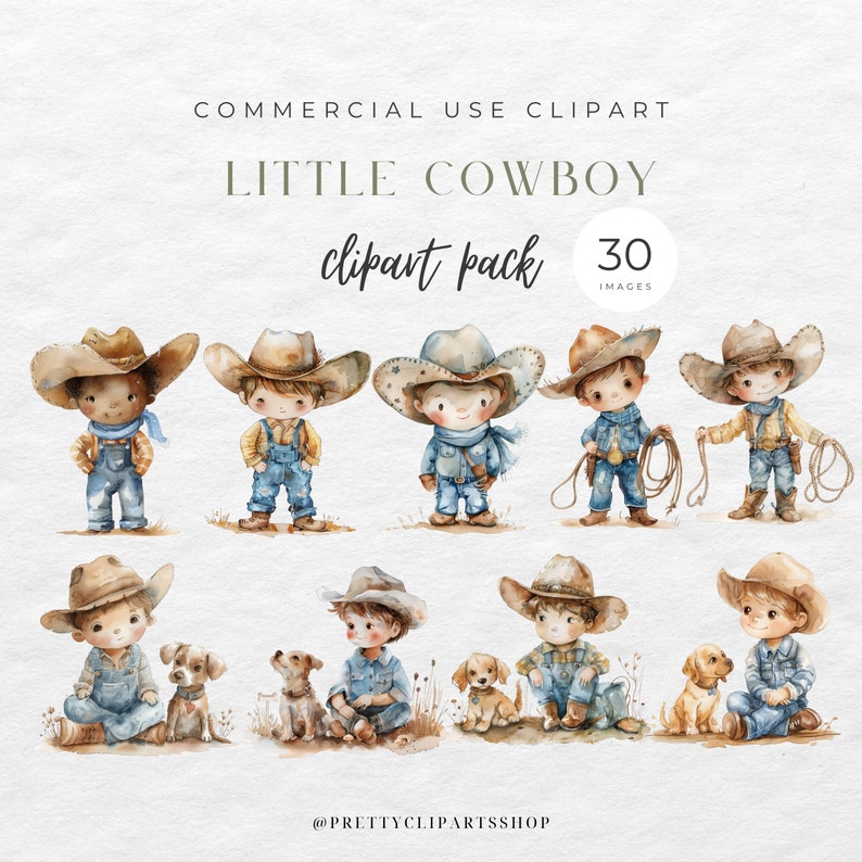 Watercolor Cowboy Clipart: Wild West PNG Graphics (digital Download) - Etsy