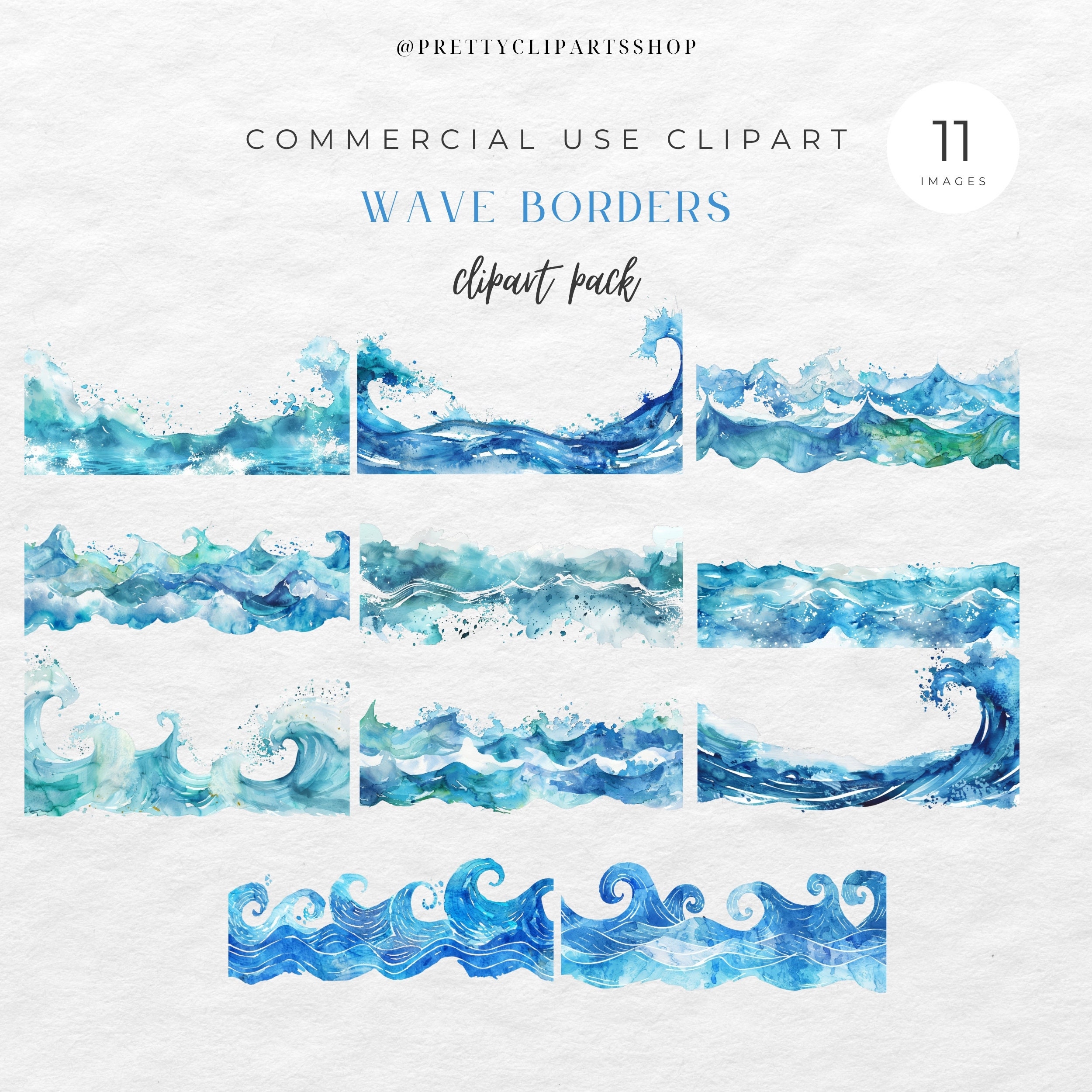 Wave Border Clipart for Commercial Use, PNG Clipart, Summer Clipart ...