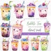 Watercolor Bubble Tea Clipart: Kawaii Boba Drinks (digital Download) - Etsy