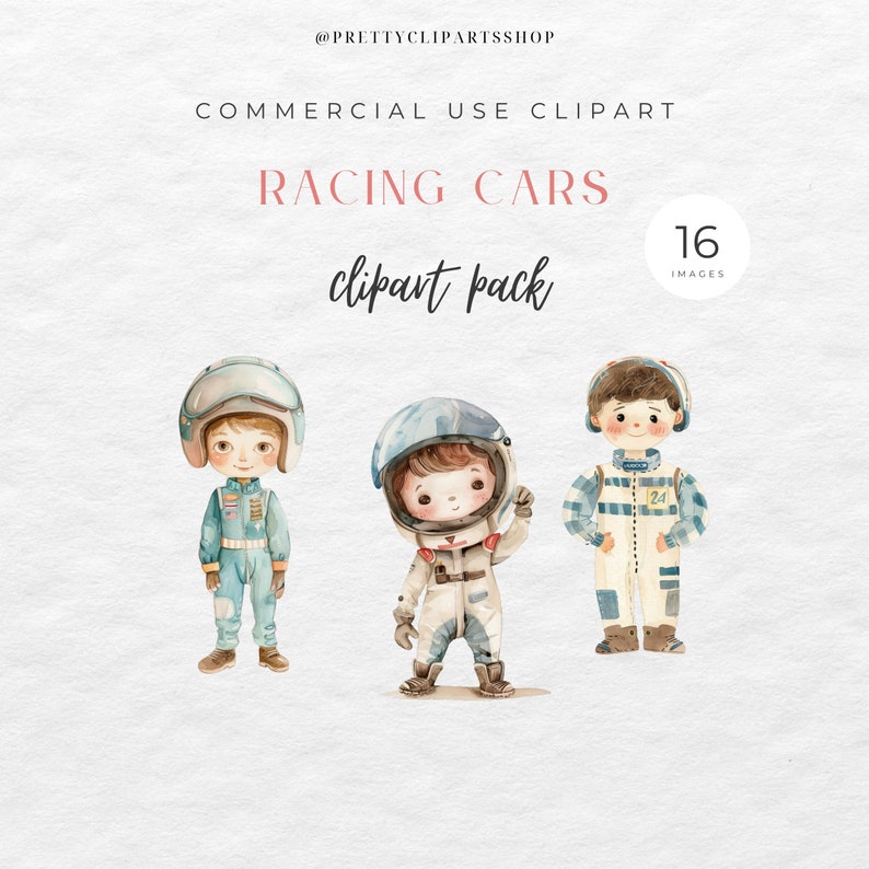 Race Car Watercolor Clipart, Nursery Decor, Baby Shower Cliparts ...