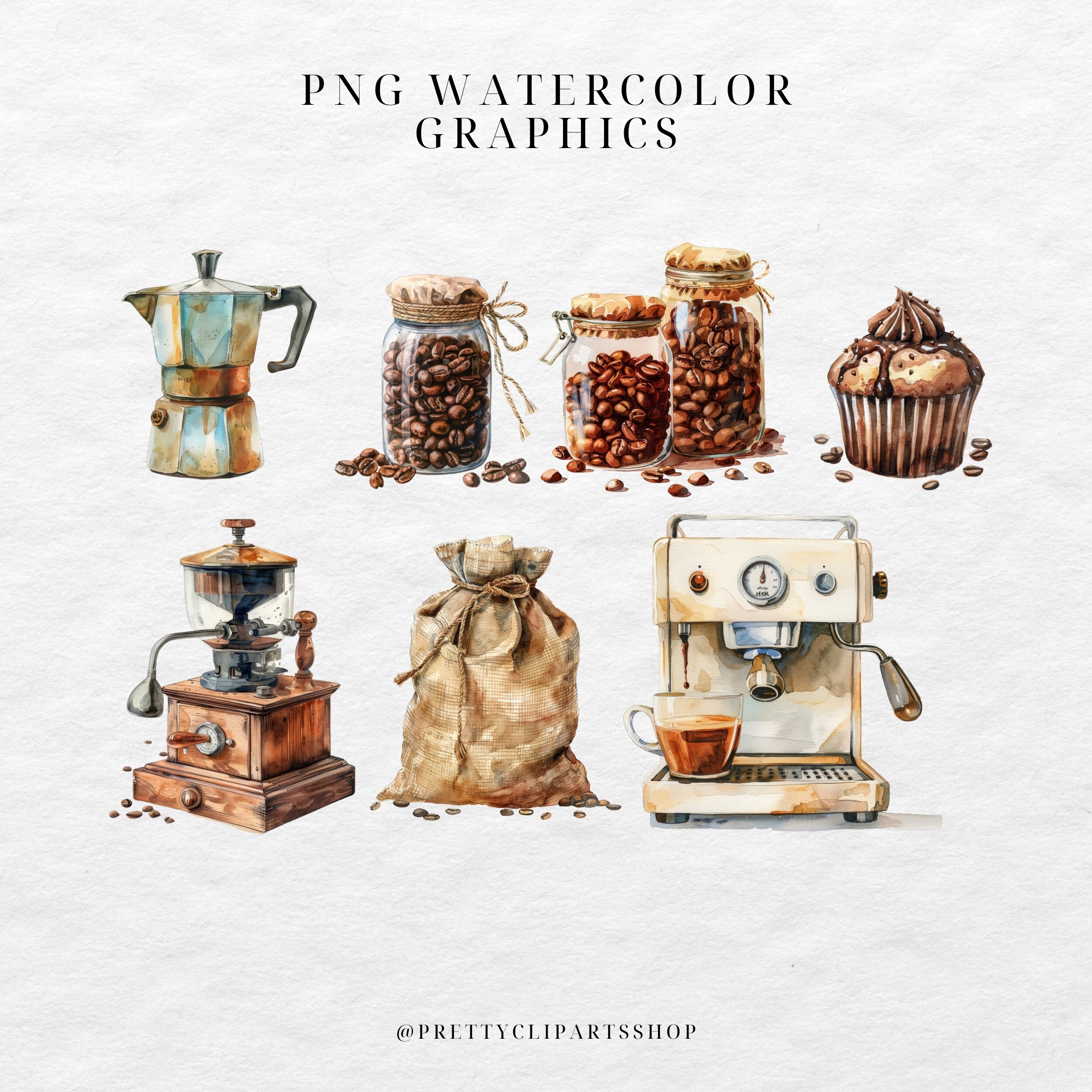 Watercolor Coffee Lover Clipart, Coffee Drinks Clip Art, Barista ...
