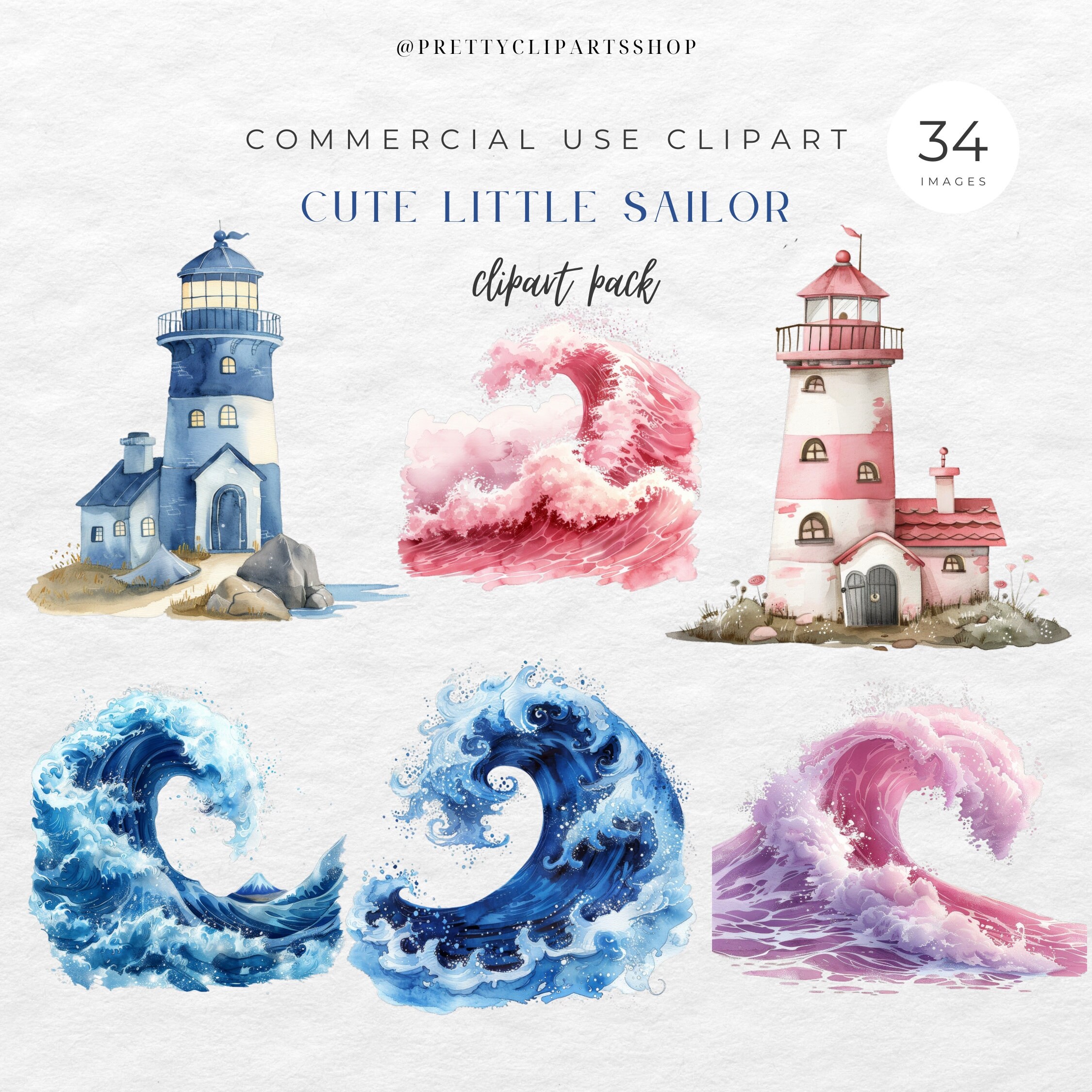 Cute Little Sailor Watercolor Clipart, Baby Shower Clipart, Nursery ...