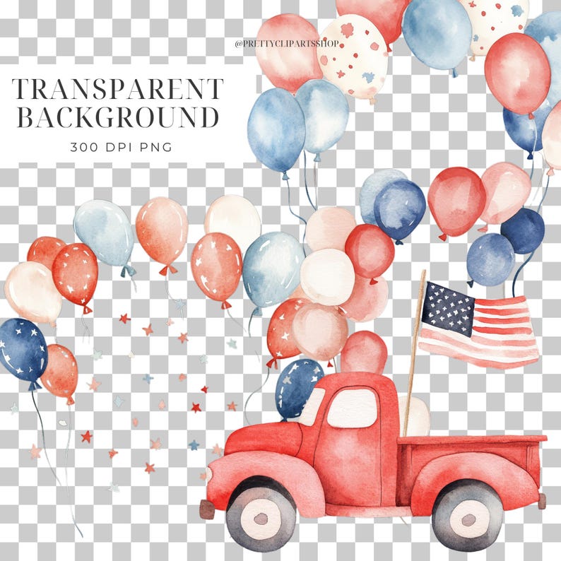 4th of July Watercolor Clipart Bundle: Patriotic Kids & Dog PNG ...