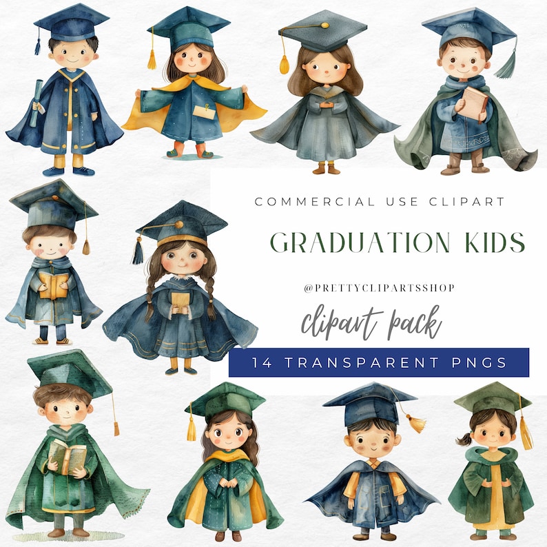 Graduation Girl and Boy Clipart Bundle for Commercial Use, 2024 ...