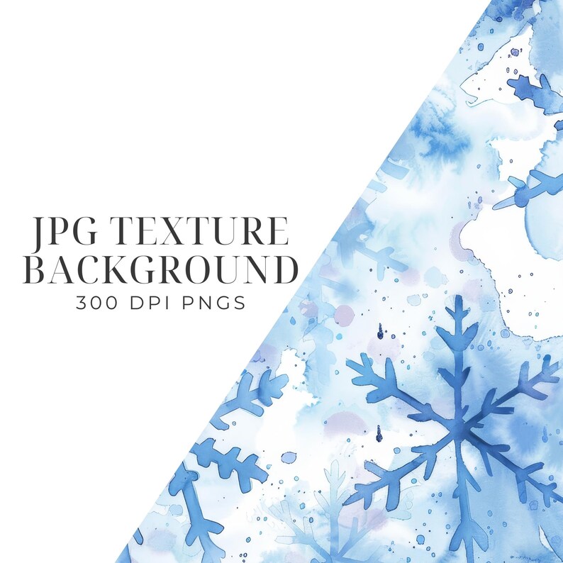 9 Watercolor Snowflakes Seamless Pattern for Commercial Use, Watercolor ...