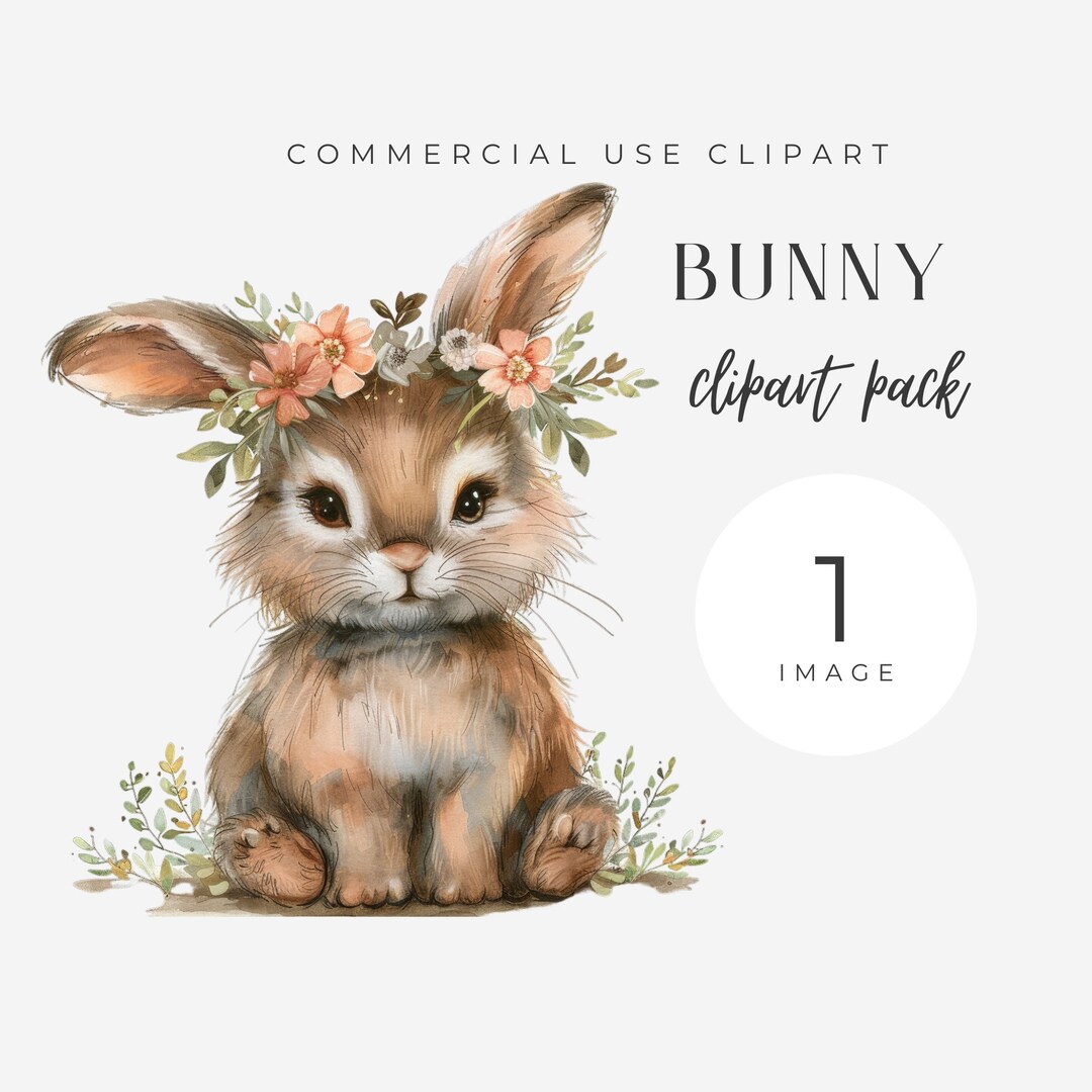 Little Bunny Watercolor PNG Clipart Commercial Use Nursery Clipart ...