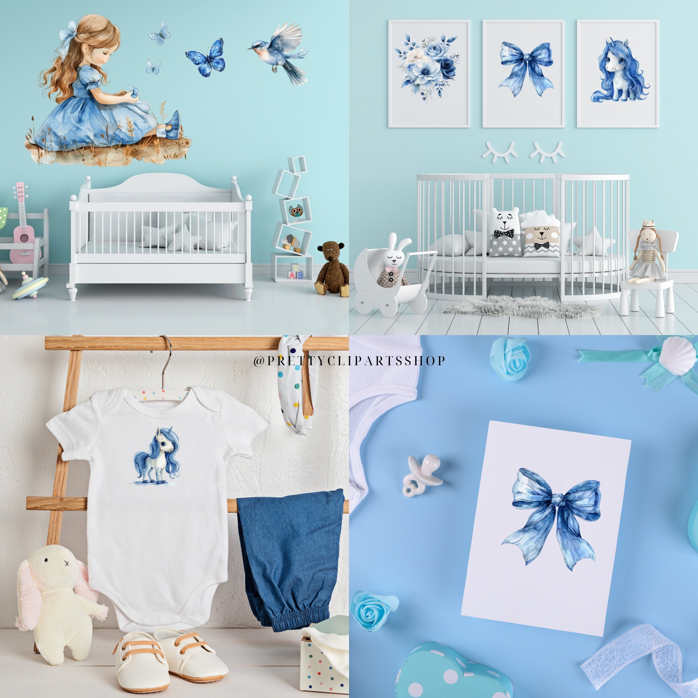 Blue Princess Dress Clipart, Watercolor Princess PNG, Blue Princess ...