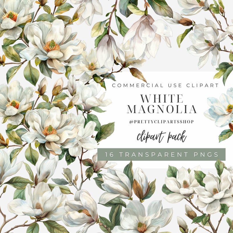Magnolia Watercolor - Etsy