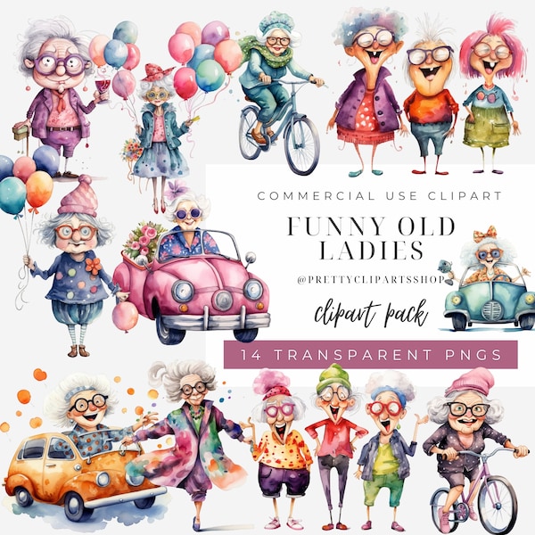 Old Lady Cartoon Clip Art - Etsy