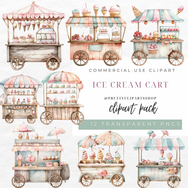 Ice Cream Truck Watercolor PNG Clipart, Watercolor Summer PNG, Ice ...