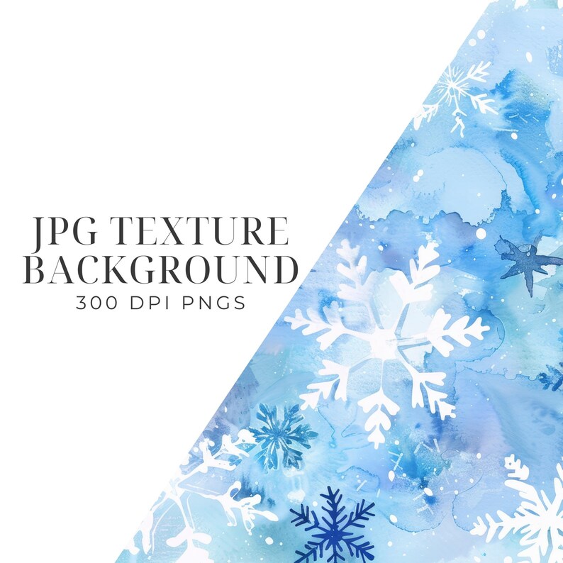 9 Watercolor Snowflakes Seamless Pattern for Commercial Use, Watercolor ...