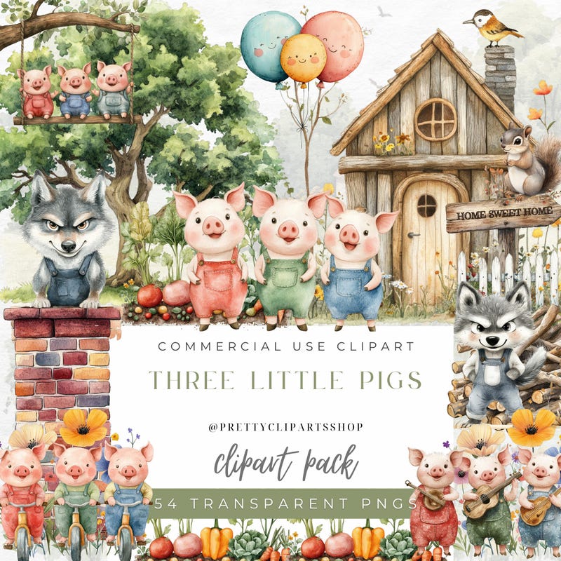 Three Little Pigs - Etsy