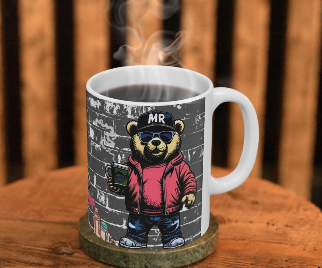 Concrete Jungle Coffee Mug/urban Streetwear Bear/urban Bear Mug/hipster ...