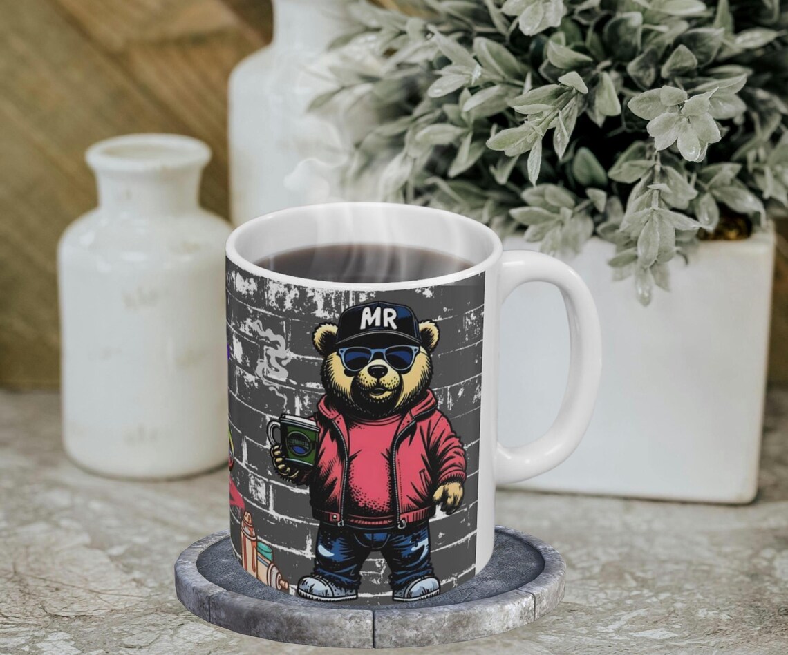 Concrete Jungle Coffee Mug/urban Streetwear Bear/urban Bear Mug/hipster ...