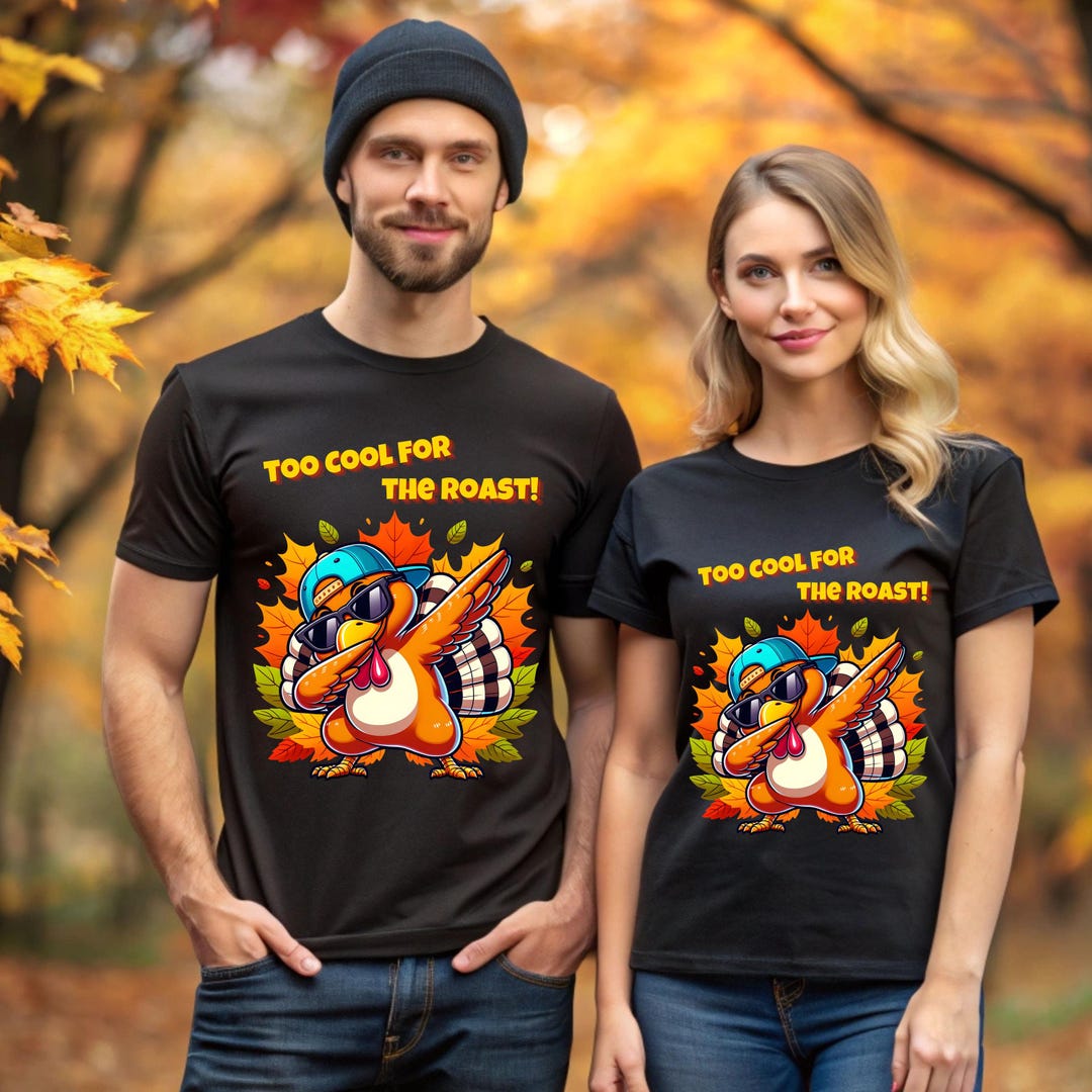 Turkey With Sunglasses Tshirt/thanksgiving Turkey Dab Sweat/happy ...