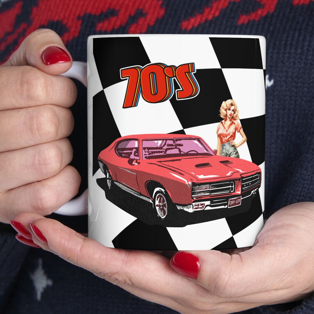 Retro Pinup Mug/retro Car Pinup Mug/70's Pinup Car Mug/muscle Car Pinup ...