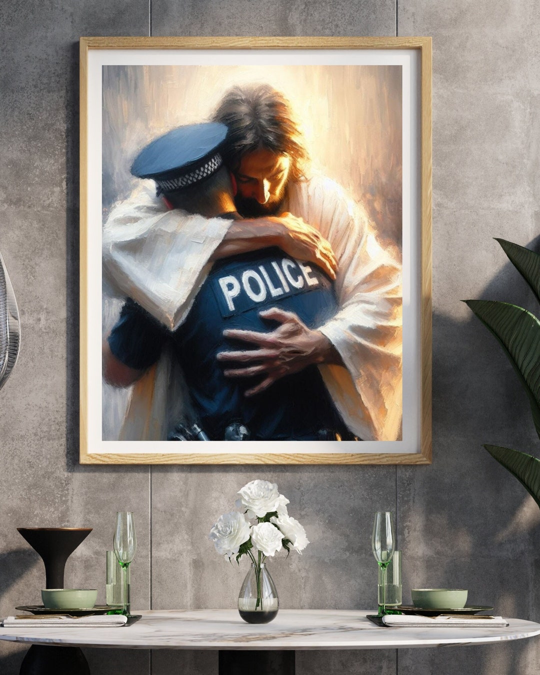 Jesus Loves Police Officers Digital Download Portrait of Jesus Christ ...
