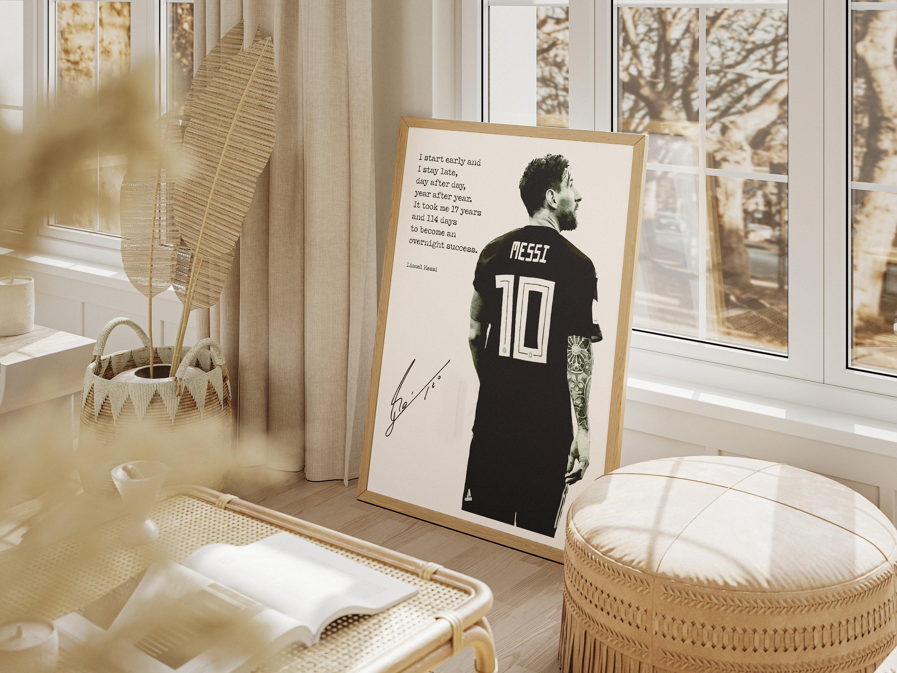 Lionel Messi Soccer Poster Motivational Quote Fathers Day Soccer Fan ...