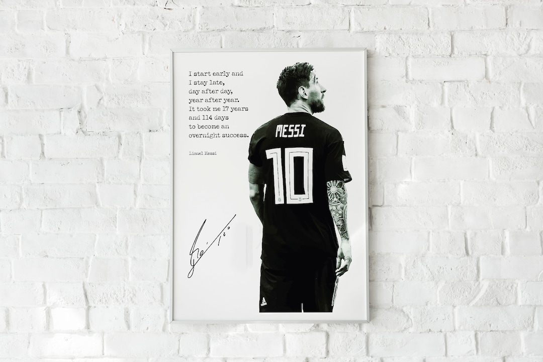 Lionel Messi Soccer Poster Motivational Quote Fathers Day Soccer Fan ...