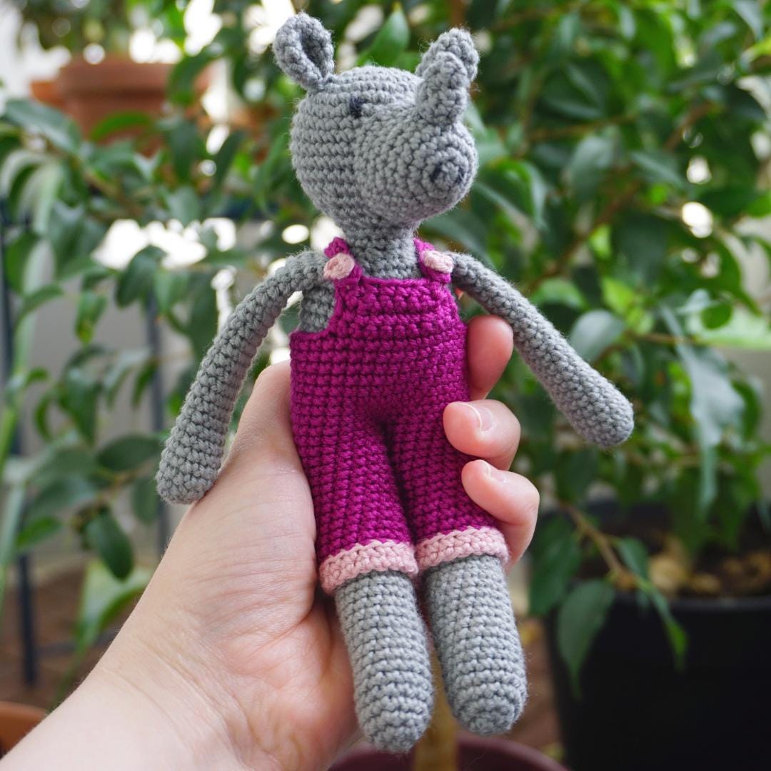 Rhino Plushie With Removable Clothes Crochet Pattern - 2 Outfits - S1 ...