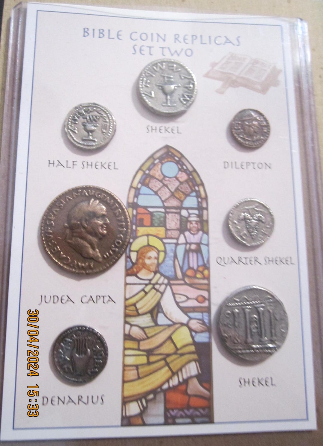 Pewter Plated Bible Coins Restrikes Set Number 2. Set of 7 Exact Copies ...