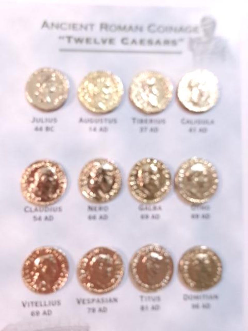22k Gold Plated Restrike Roman Coins: Twelve Caesars Pewter Set - Etsy