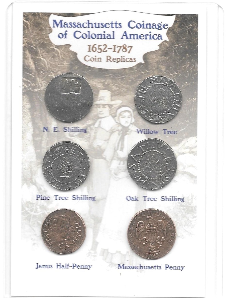 Pewter Restrike Coins: Massachusetts Colonial America 1652-1787 - Etsy