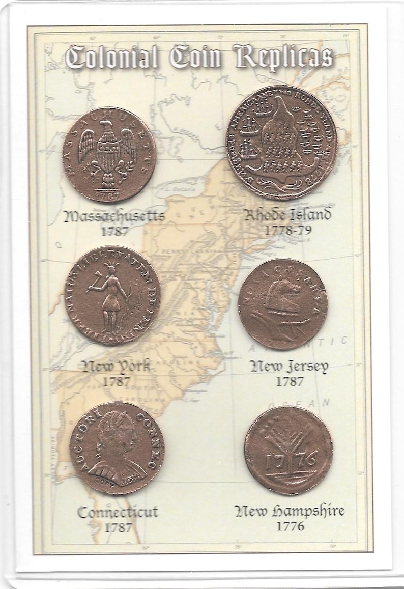 6 Colonial State Coin Restrikes. Made of Pewter and Copper Plated - Etsy