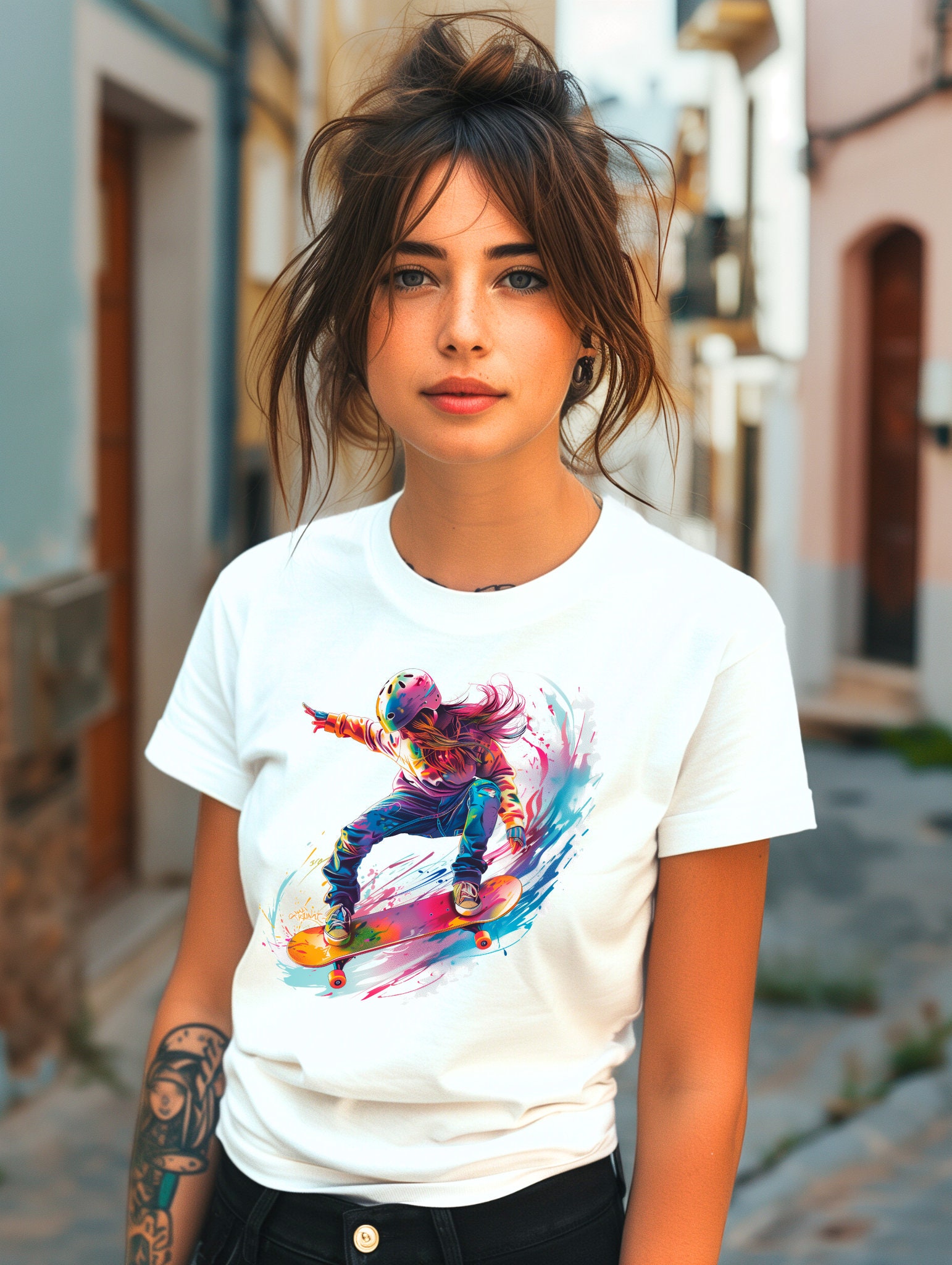 Cultura skate, camiseta skate girl, skate woman, skate girl, skate or ...