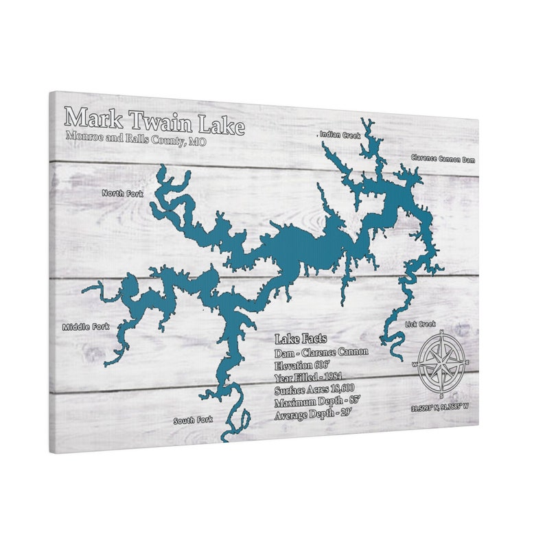 Mark Twain Lake Map Wood - Etsy