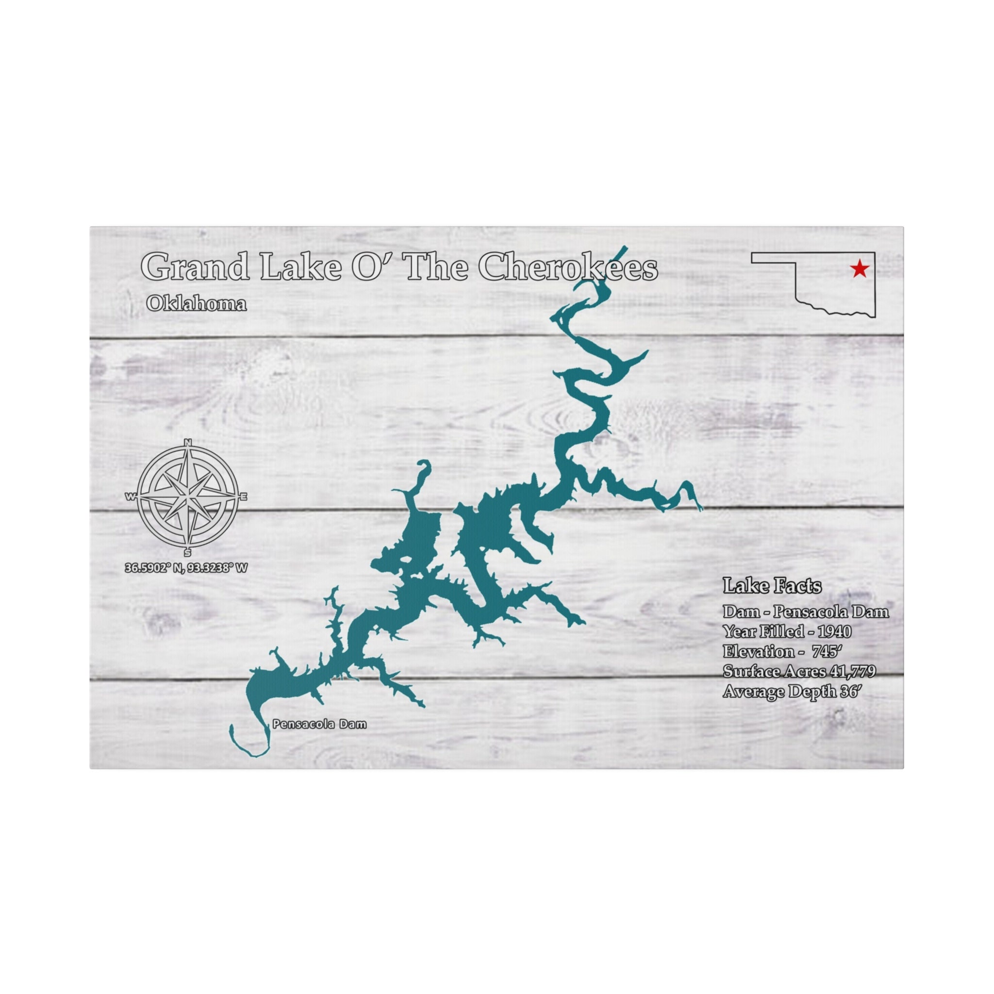 Grand Lake Map Wood - Etsy