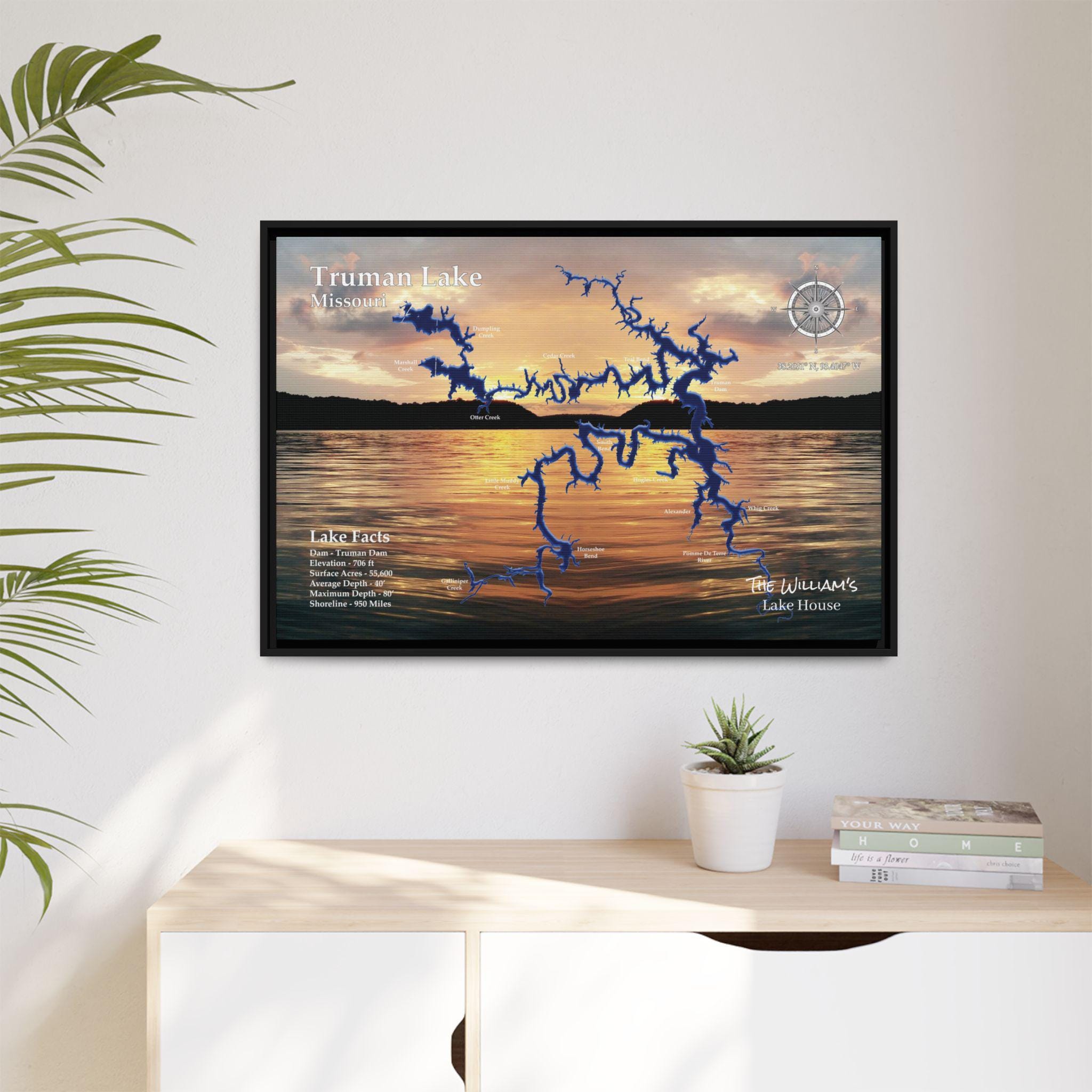 Truman Lake Map Truman Lake Facts Map Truman Lake Missouri Framed ...