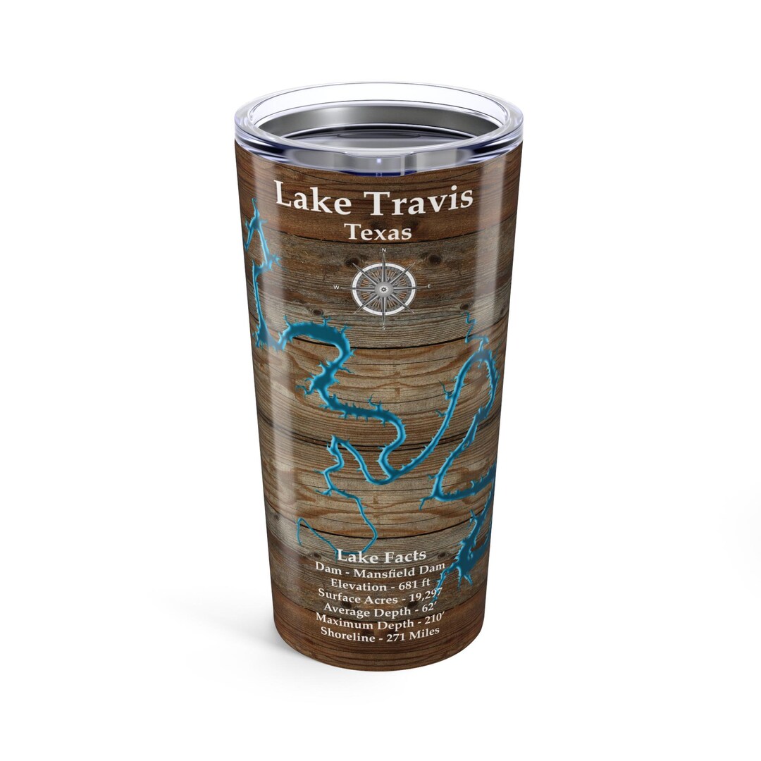 Lake Travis Custom 20oz Stainless Steel Tumbler | Personalized Name ...