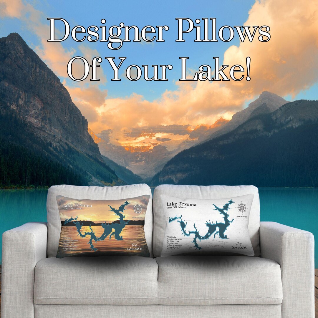 Lake Texoma Custom Lake House Lumbar Pillows for Lake House Decor ...