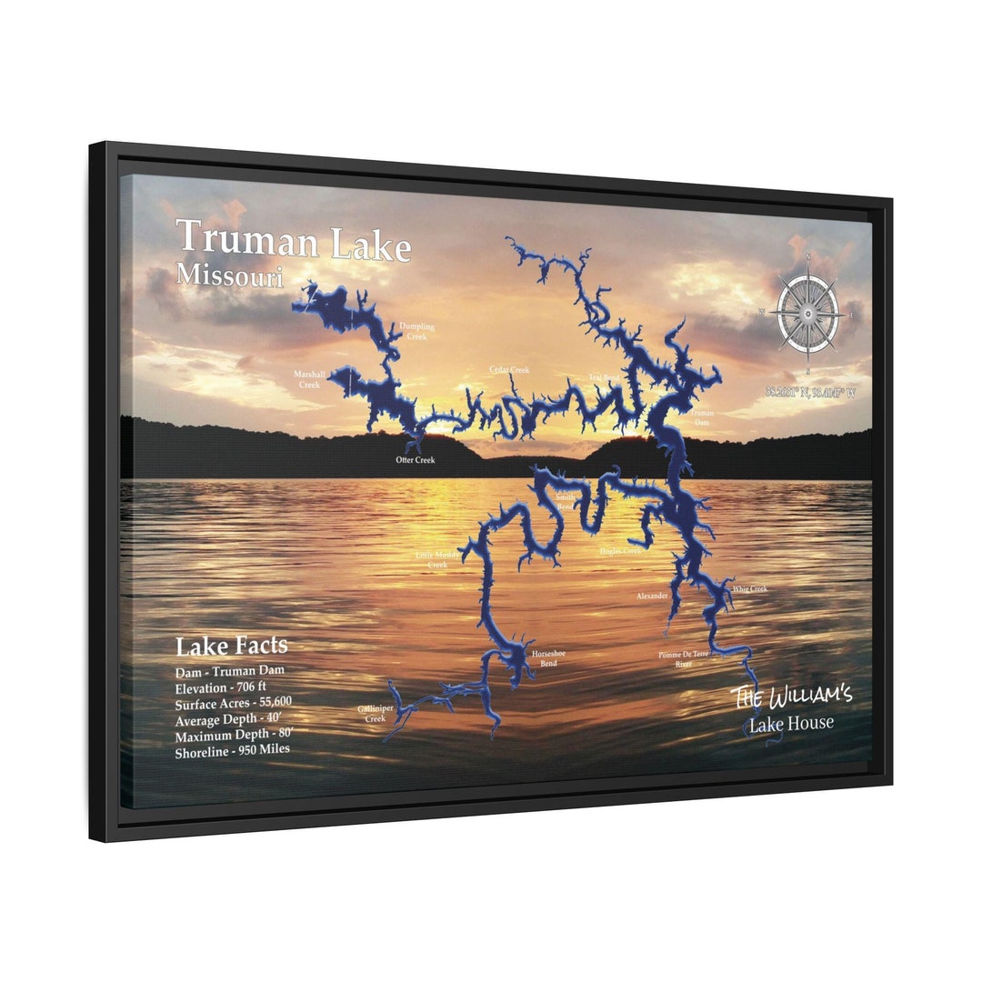 Truman Lake Map Truman Lake Facts Map Truman Lake Missouri Framed ...