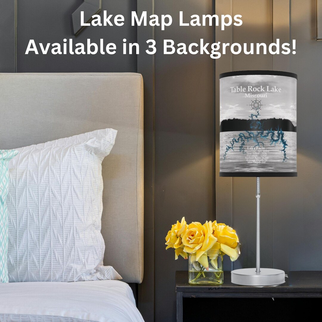 Table Rock Lake House Decor Table Lamp Light Fixture, Rustic Cabin ...