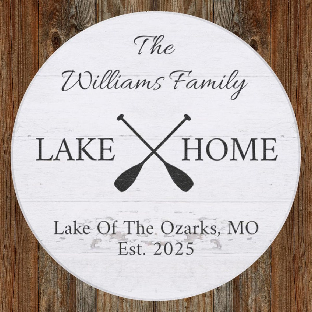 Custom Lake House Decor Lake Home Sign for Wall or Door Hanging - Round ...