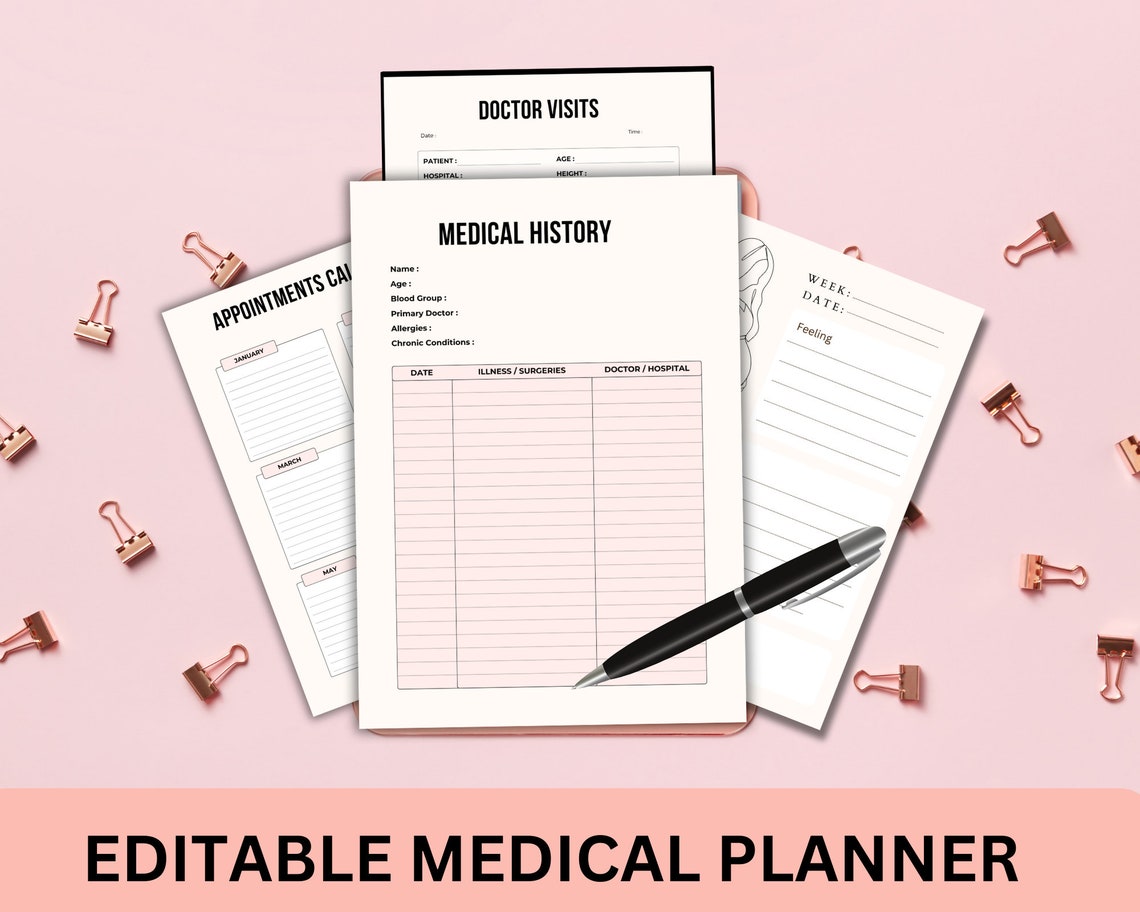 Printable Medical Planner Template, Healthcare Planner, Medication ...