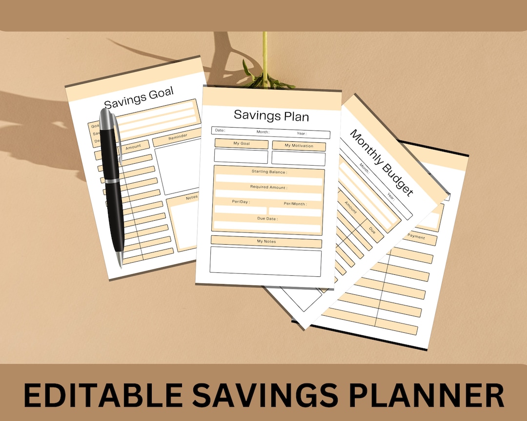 Editable Savings Planner Template, Savings Tracker, Sinking Funds ...