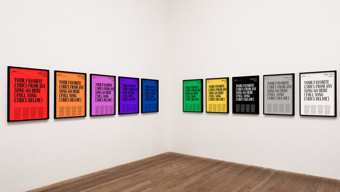 DIGITAL DOWNLOAD Custom Lyric Poster | Personalized Wall Art ...