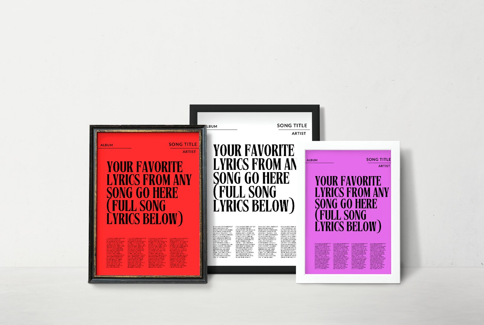 DIGITAL DOWNLOAD Custom Lyric Poster | Personalized Wall Art ...