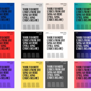 DIGITAL DOWNLOAD Custom Lyric Poster | Personalized Wall Art ...