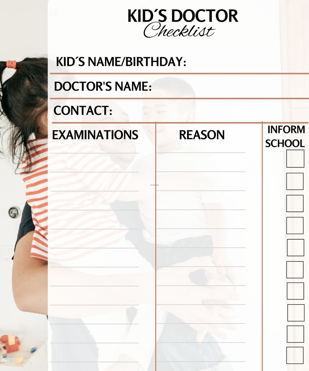 Kids Doctor Planner - Etsy