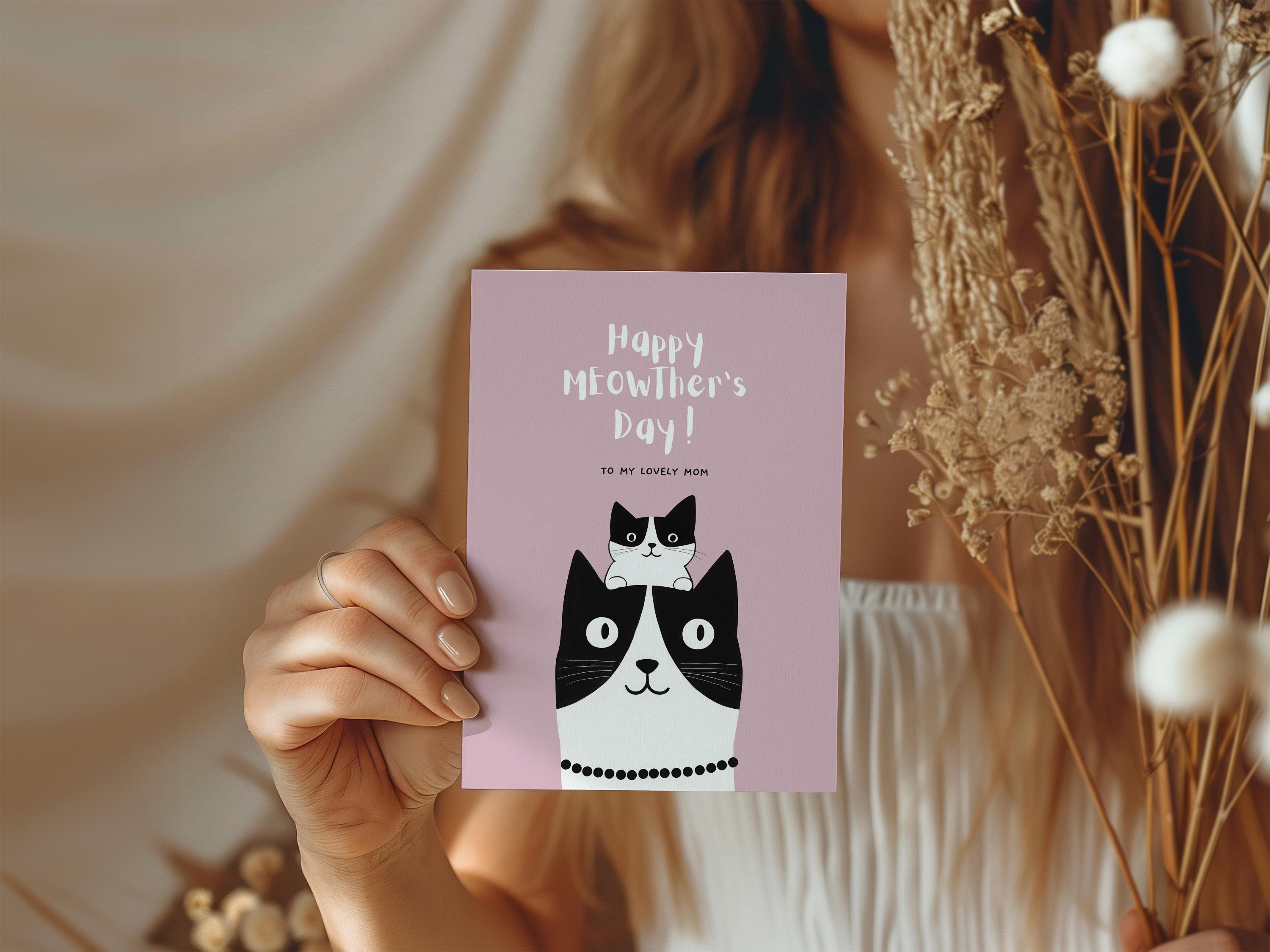 Funny Mother's Day Card Printable Cute Mothers Day Card Cat Lover Card Mom Love You Funny Cat ...