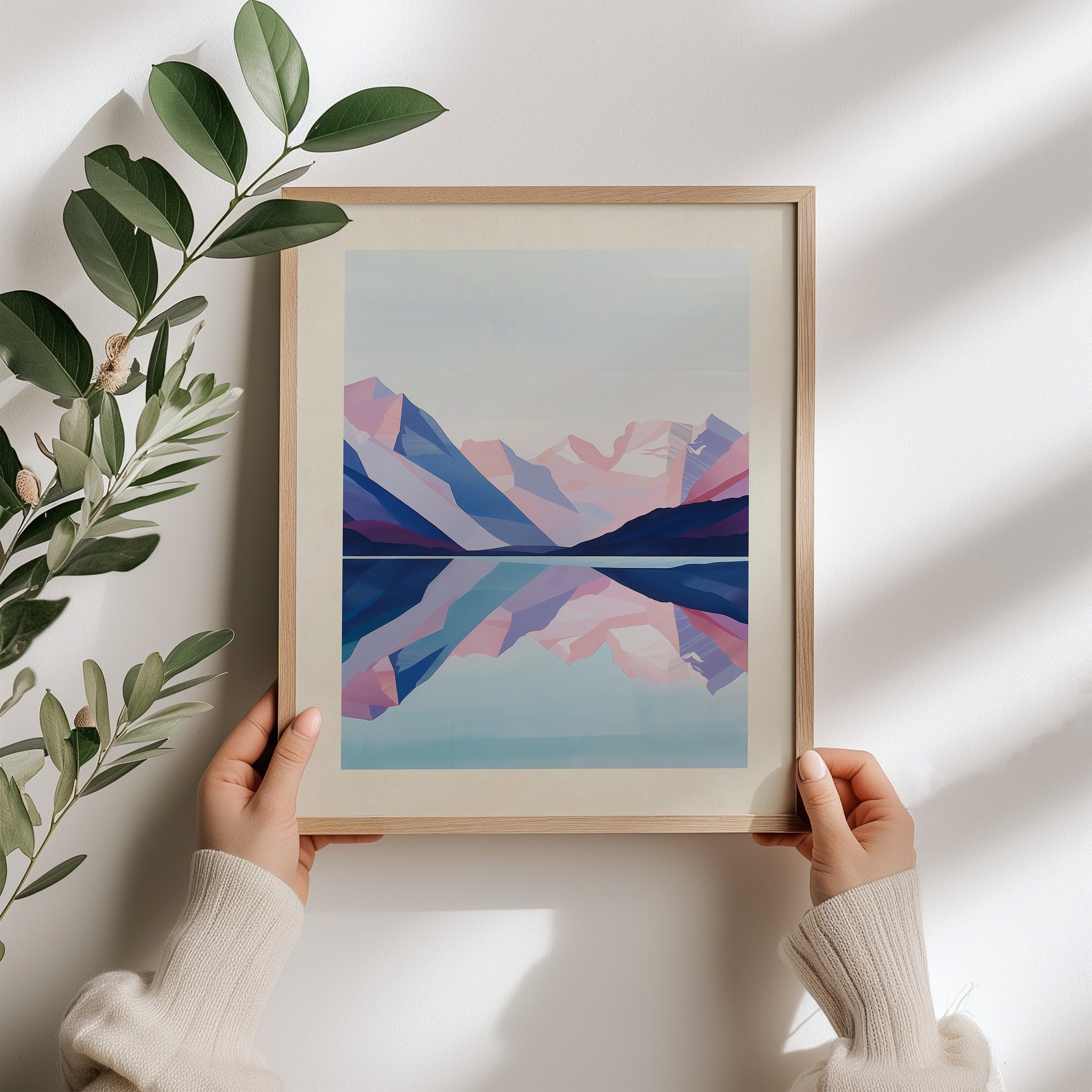Colorful Nature Wall Art Pastel Color Mountain Landscape Wall Art ...