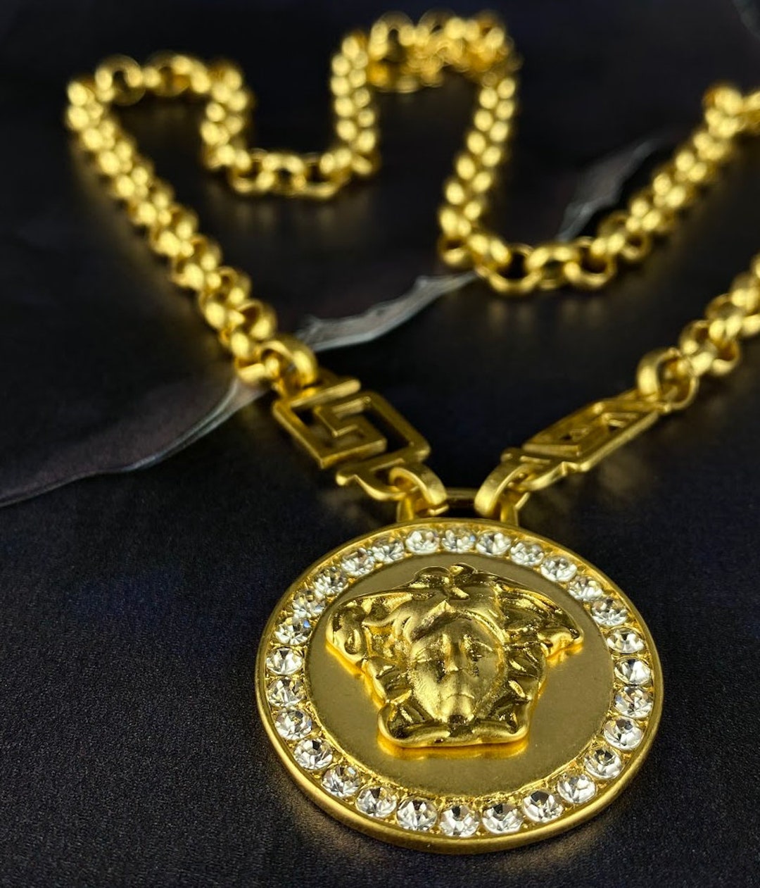Vintage Versace Gold Chain Necklace Pendant - Etsy