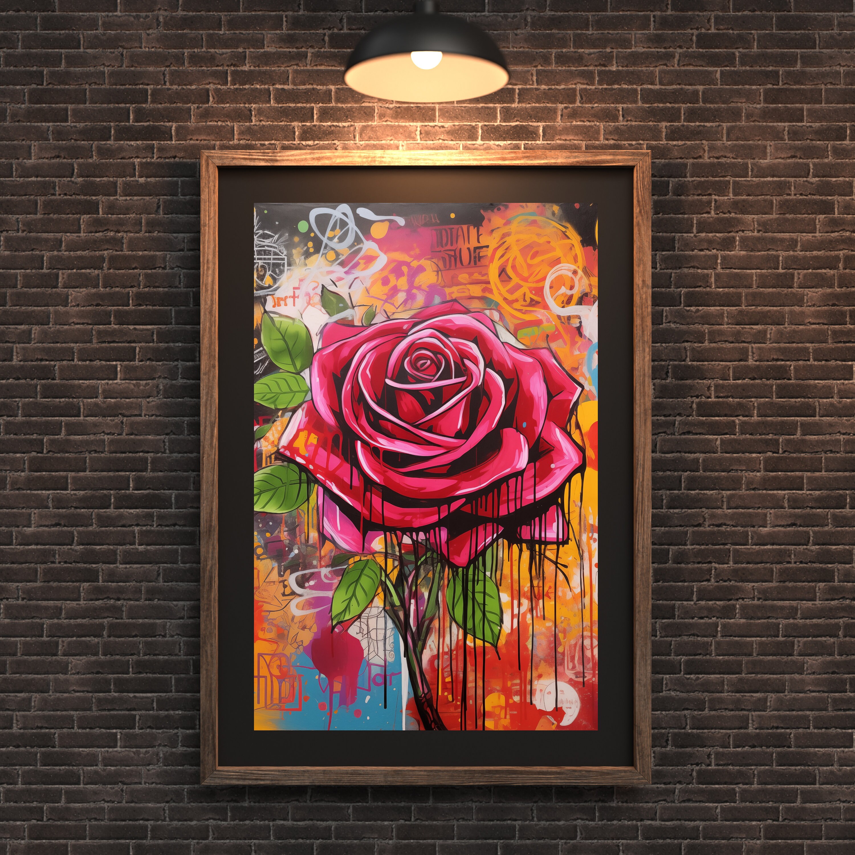 Graffiti Rose Art Vibrant Urban Flower Canvas Colourful Street Art ...