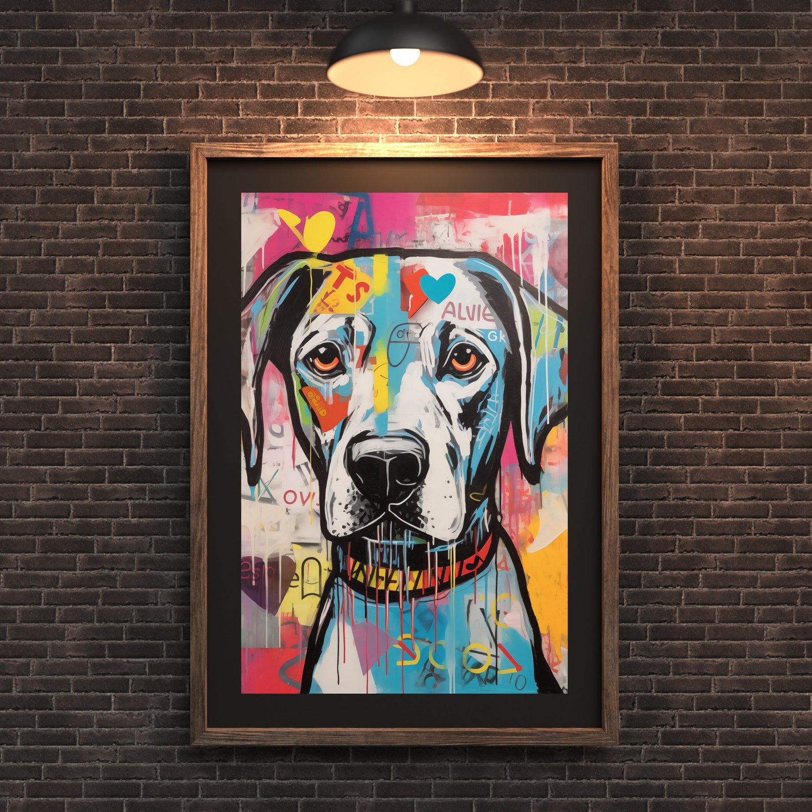Graffiti Dog Art Vibrant Urban Canine Canvas Colourful Street Art Print ...
