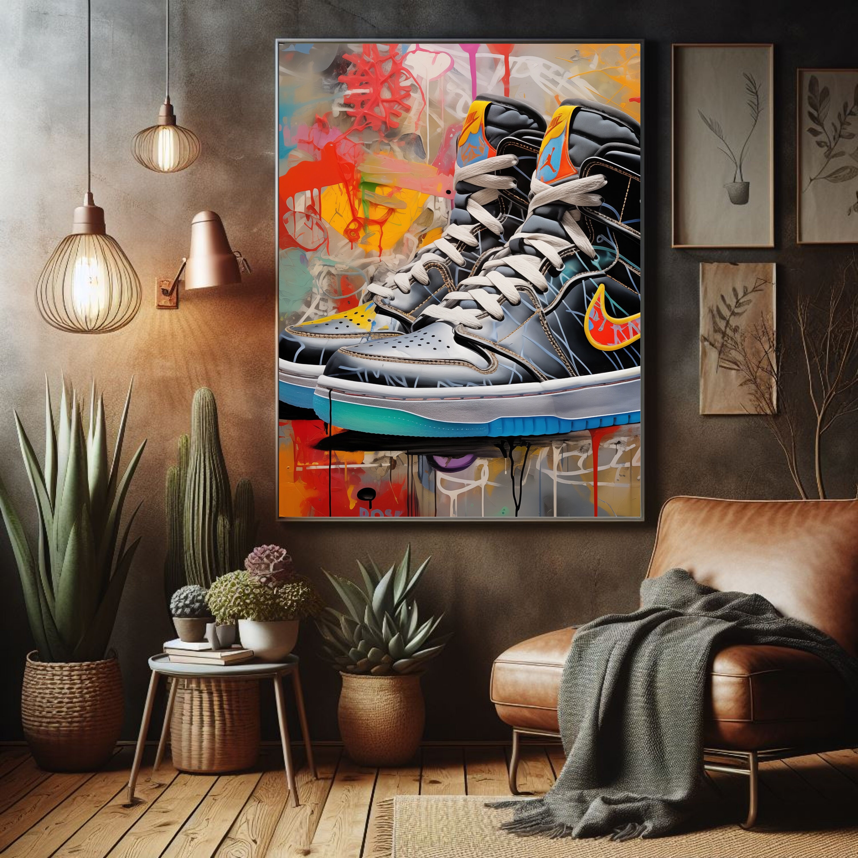 Graffiti Nike Sneaker Digital Art | Bold Urban Street Art | Colorful ...